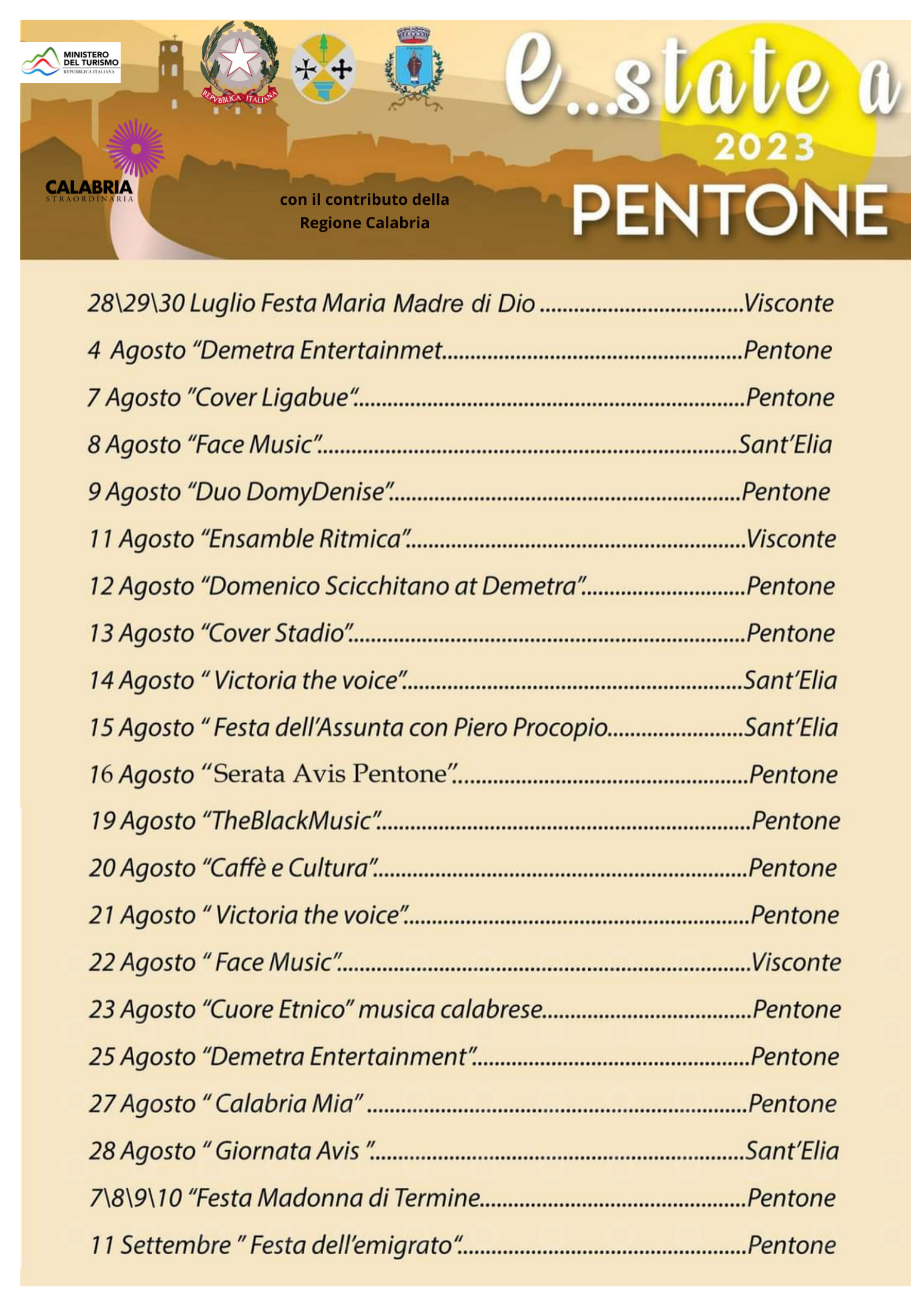 E...state a Pentone 2023 | Calabria Straordinaria